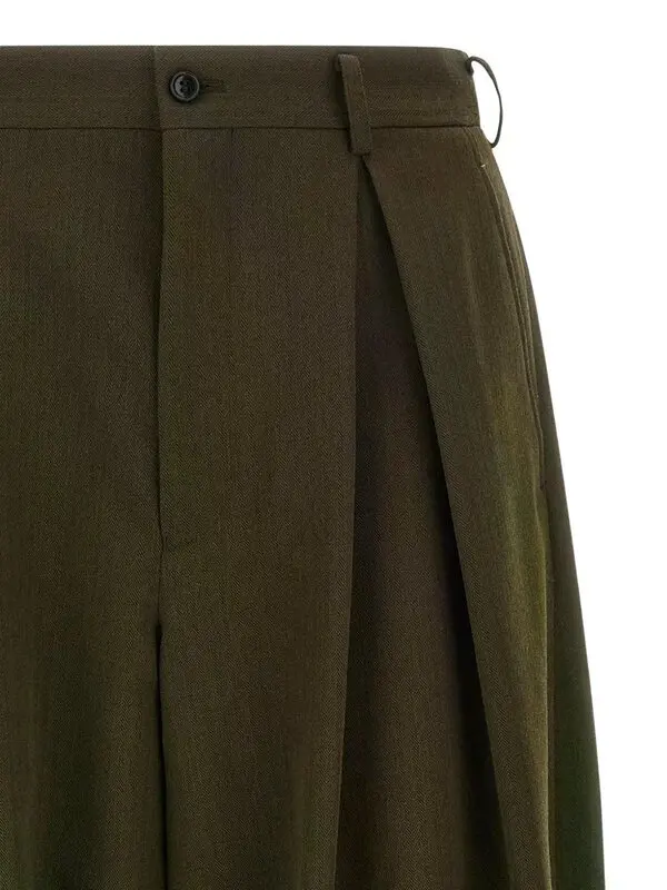 Comme Des Garçons Herringbone Pleated Trousers