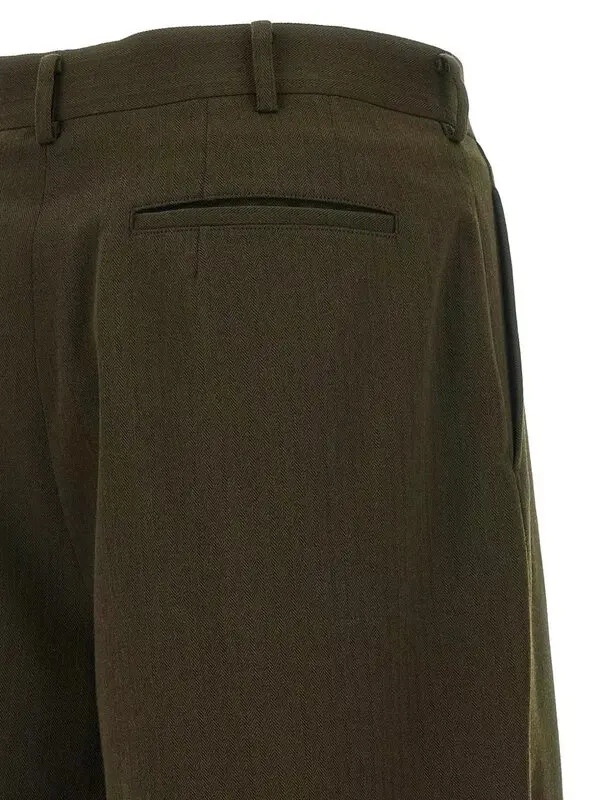 Comme Des Garçons Herringbone Pleated Trousers