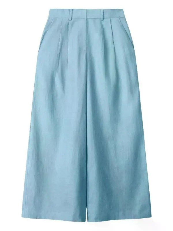 Staud Pleated Linen Wide Leg Pants