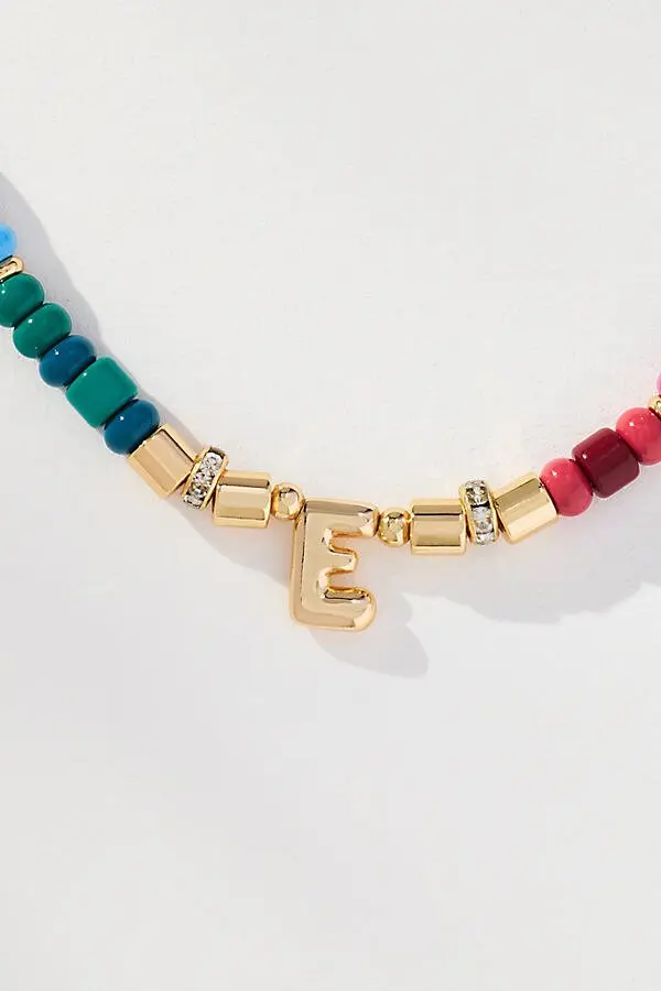 Anthropologie Beaded Monogram Necklace - E