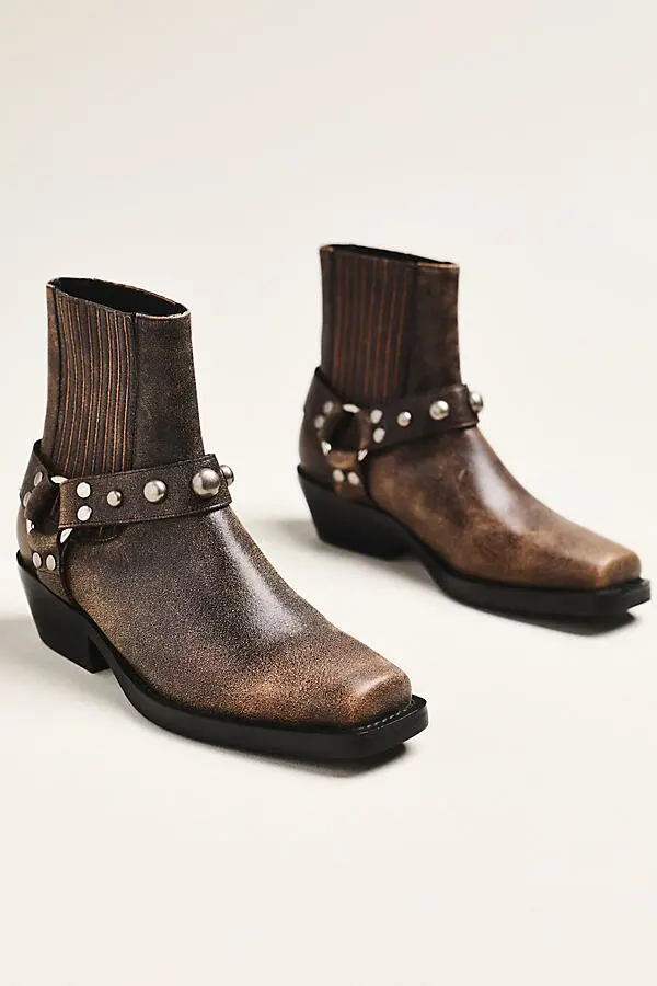 BIBI LOU Moto Ankle Boots - Marron