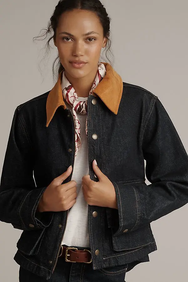 The Great. Denim Swingy Jacket - Midnight Rinse