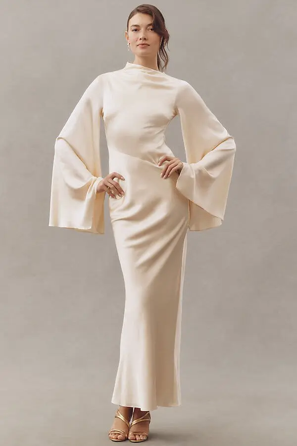 DE LA VALI Ondas Silk Maxi Dress