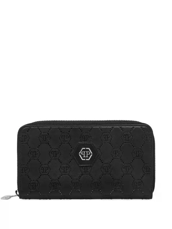 Philipp Plein Monogram-pattern Wallet - Black