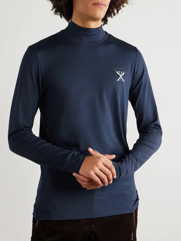 Brunello Cucinelli Slim-fit Logo-print Stretch-silk Jersey Base Layer