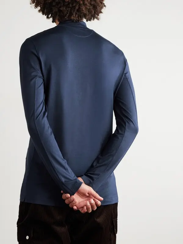 Brunello Cucinelli Slim-fit Logo-print Stretch-silk Jersey Base Layer