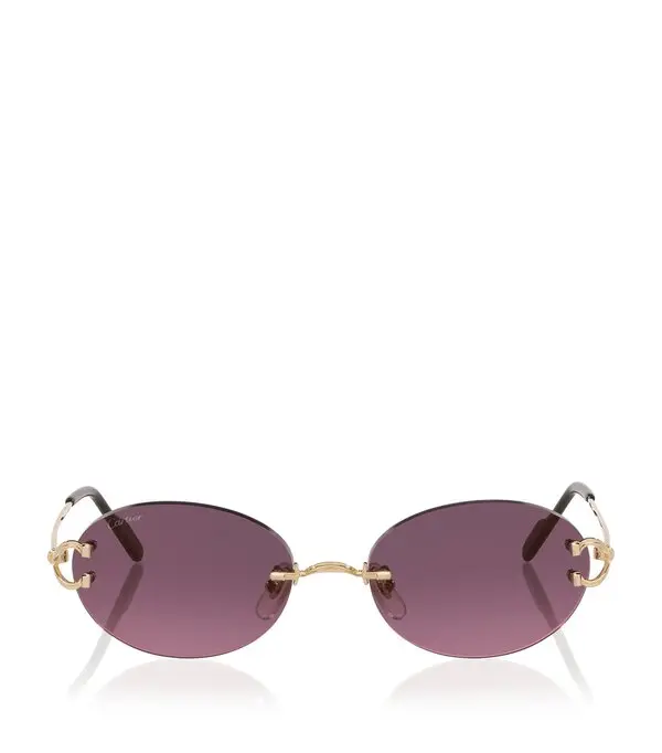 Cartier Metal 06l001806 Round Sunglasses - Gold