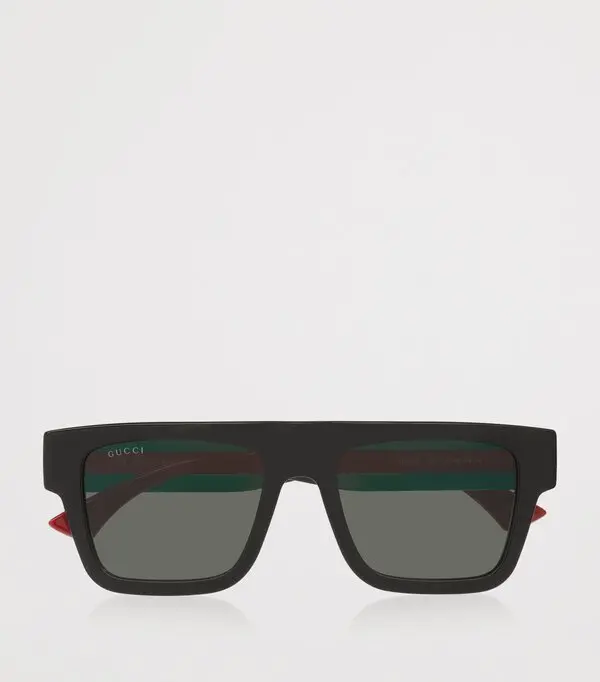 Gucci Acetate Rectangle Sunglasses - Black