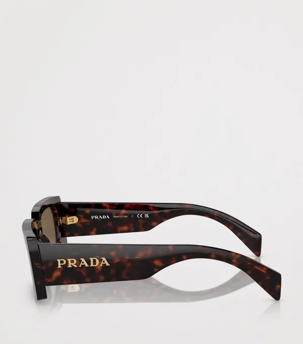 Prada Acetate Rectangle Sunglasses - Brown