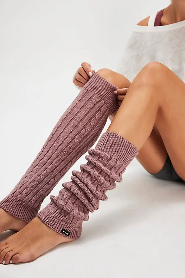 Free People Cable Knit Leg Warmers - Rose