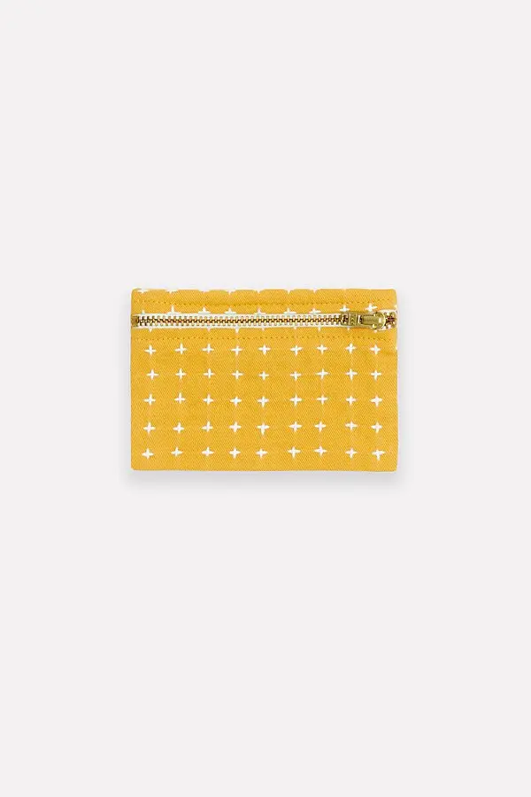 ANCHAL Cross-stitch Coin Purse - Mustard