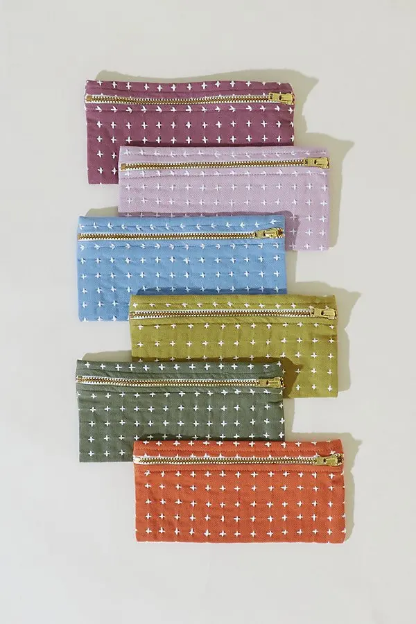 ANCHAL Cross-stitch Pencil Case - Pine