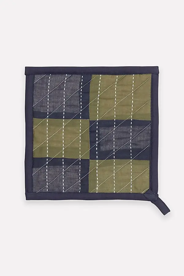 ANCHAL Trellis Colorblock Pot Holder - Pine