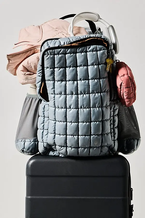 Free People Quilted Backpack - Sterling Blue
