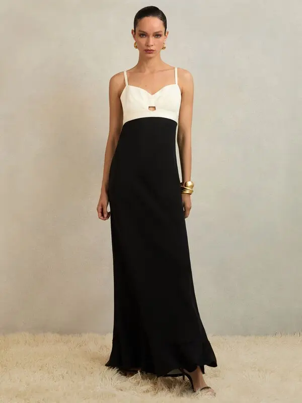 REISS Atelier Colour-block Maxi Dress