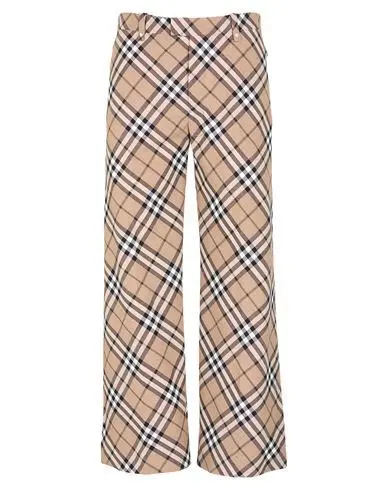 Burberry Trousers In Polyester And Wool - Beige
