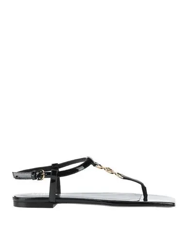 Versace Patent Leather Thong Sandals - Black