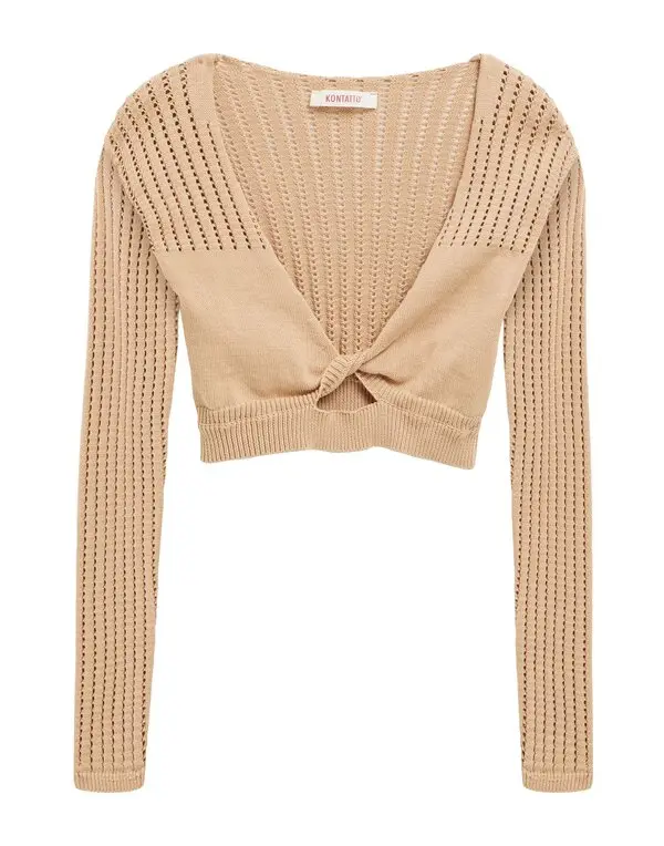KONTATTO Knitted Cotton Sweater - Camel