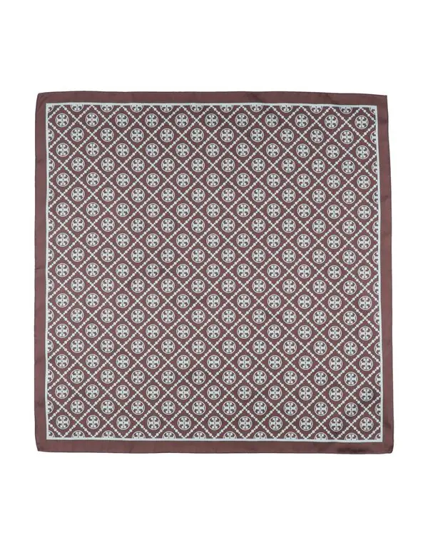 Tory Burch Scarf Dark Polyester, Silk - Brown