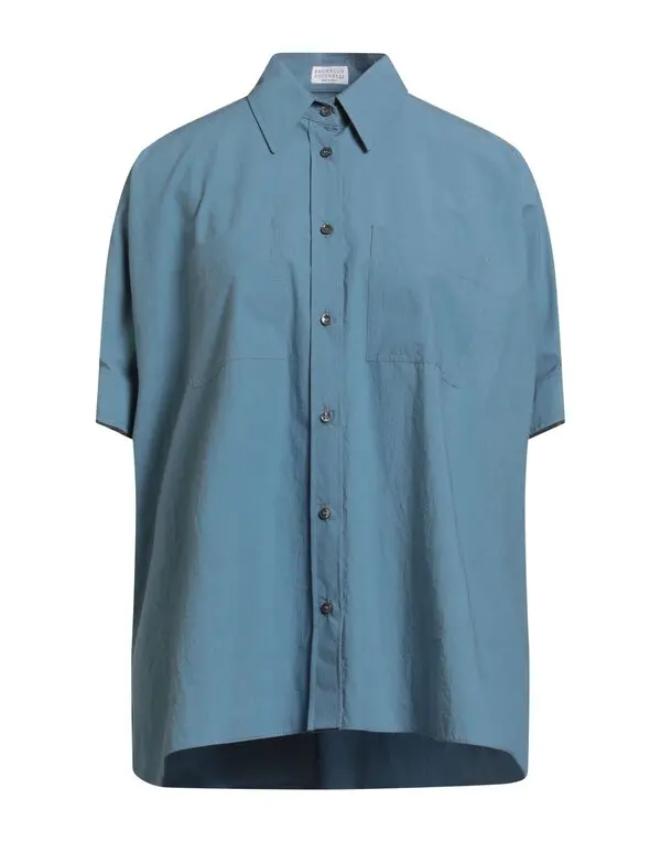 Brunello Cucinelli Cotton Poplin Shirt With Appliqués