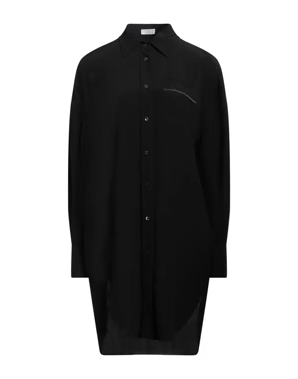 Brunello Cucinelli Long Sleeve Georgette Shirt With Appliqués