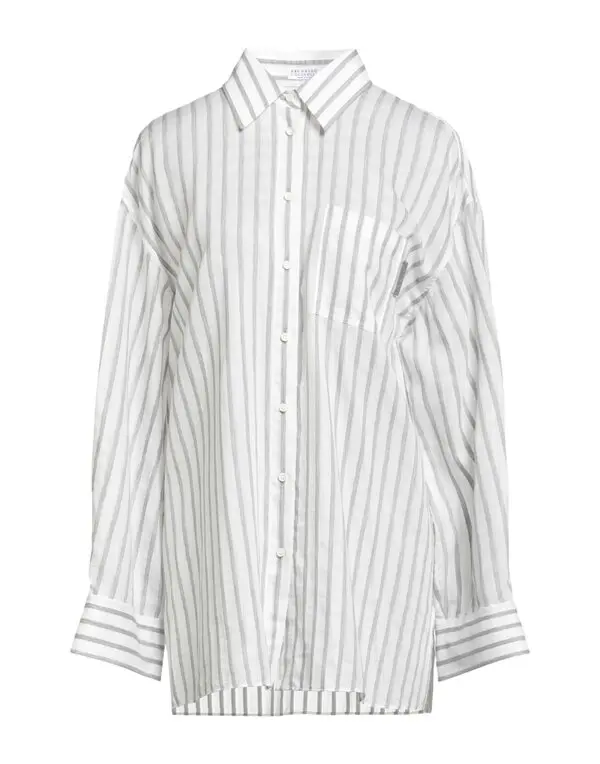 Brunello Cucinelli Striped Cotton And Silk Shirt