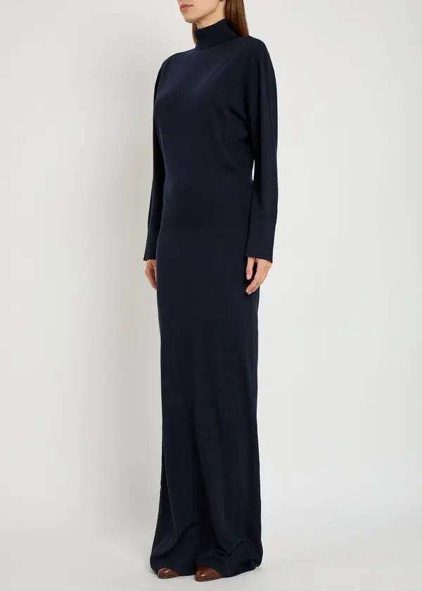Armarium Merino Wool-Blend Maxi Jumper Dress In Navy - 60% Off |  Editorialist