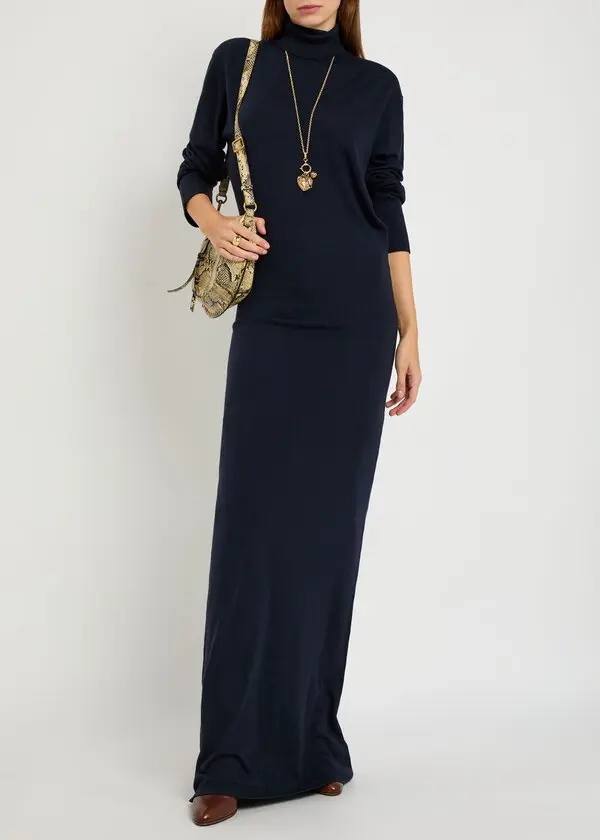 Armarium Merino Wool-Blend Maxi Jumper Dress In Navy - 60% Off |  Editorialist