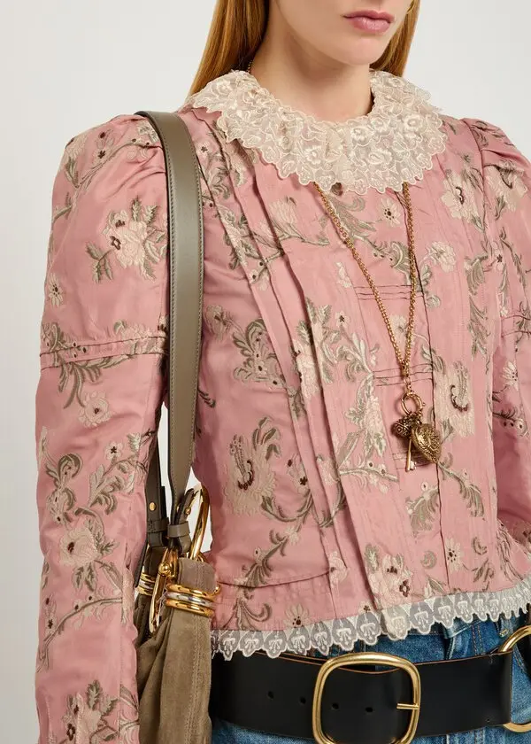 Chloé Floral-jacquard Silk-blend Jacket