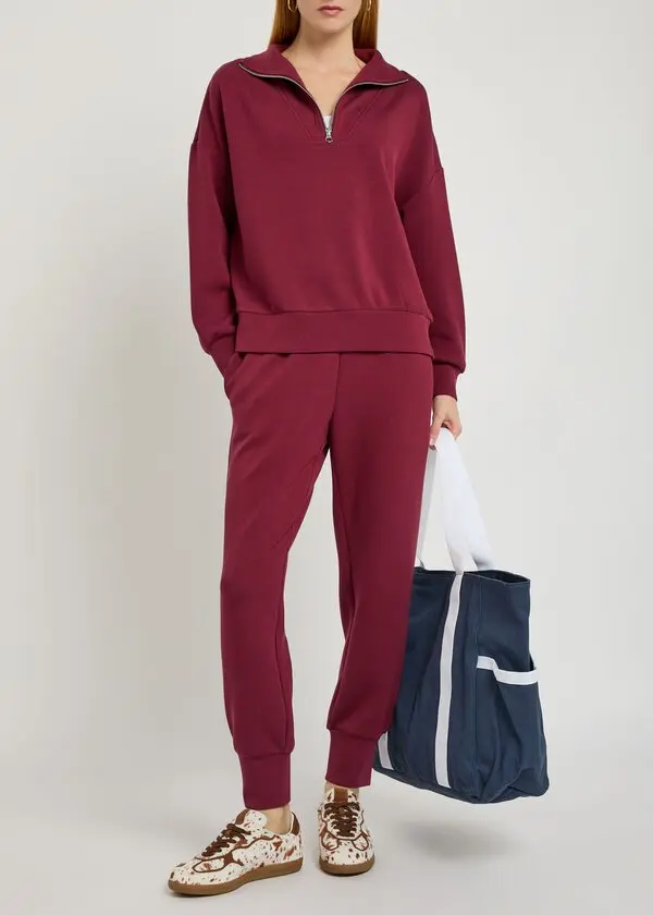 Varley The Slim Cuff 27.5 Stretch-jersey Sweatpants - Maroon