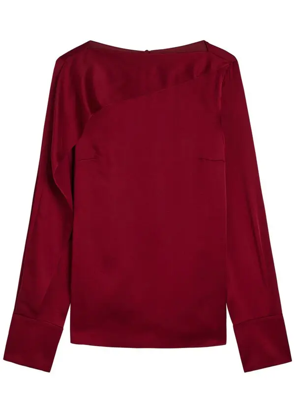 Erdem Draped Satin Top