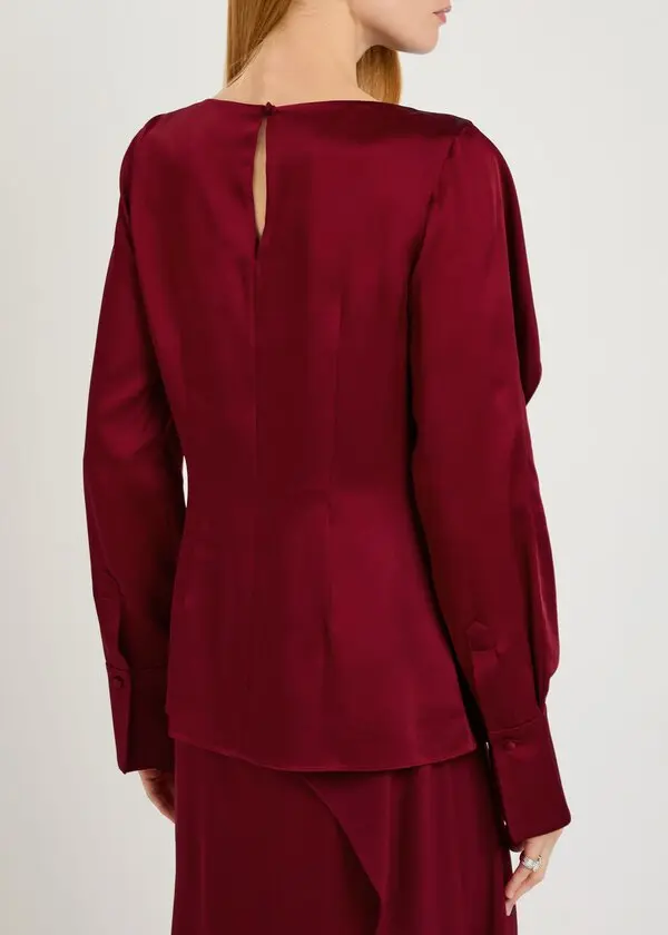Erdem Draped Satin Top