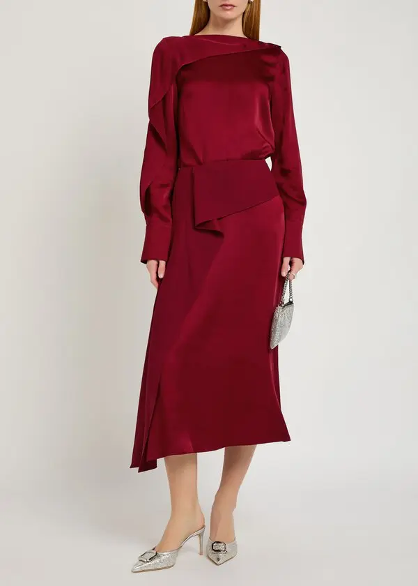 Erdem Draped Satin Top