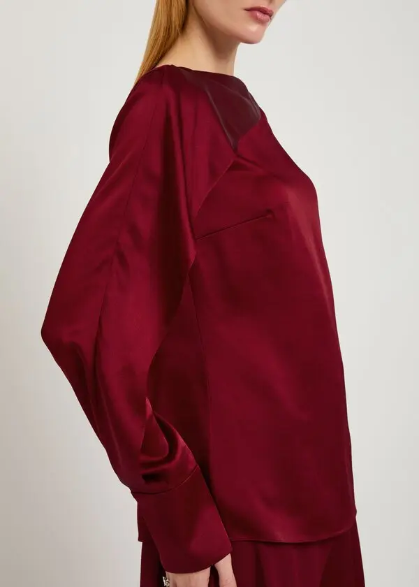 Erdem Draped Satin Top