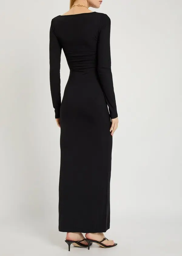 SKIMS Ribbed Stretch-modal Maxi Dress - Black