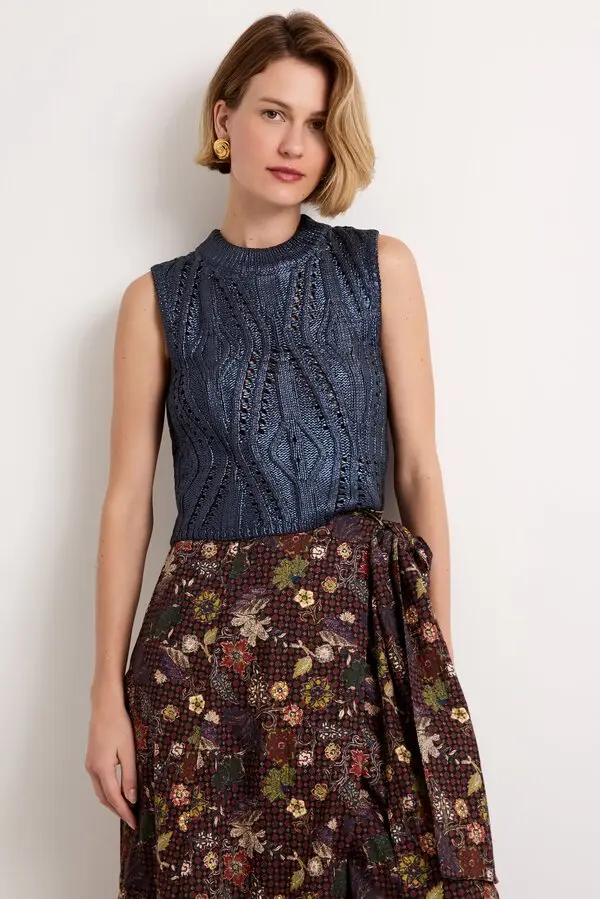 MARIE OLIVER Mcguire Top - Naval