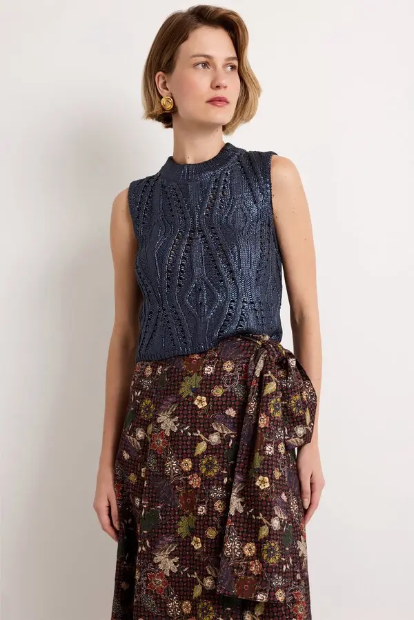 MARIE OLIVER Mcguire Top - Naval