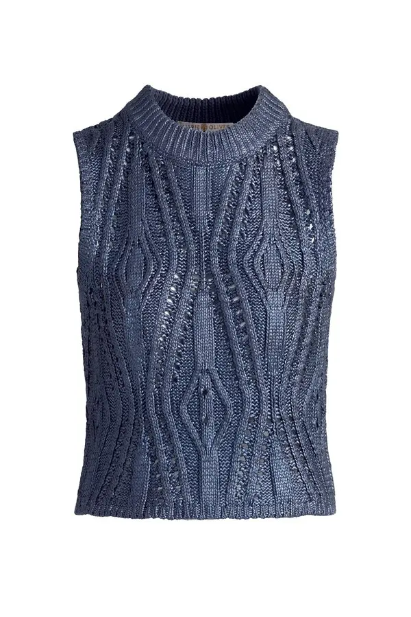 MARIE OLIVER Mcguire Top - Naval
