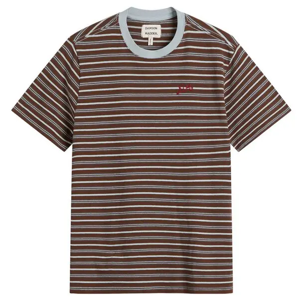 DAMSON MADDER Relaxed Fit Striped T-shirt With Embroidered Branding