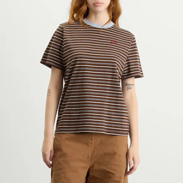 DAMSON MADDER Relaxed Fit Striped T-shirt With Embroidered Branding