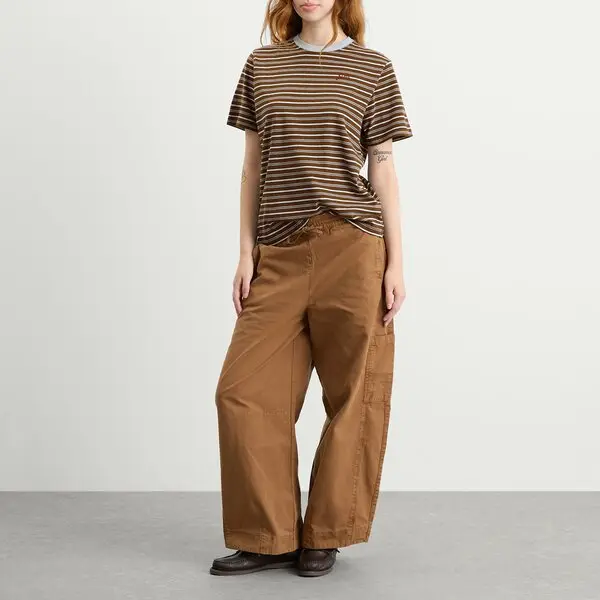 DAMSON MADDER Relaxed Fit Striped T-shirt With Embroidered Branding