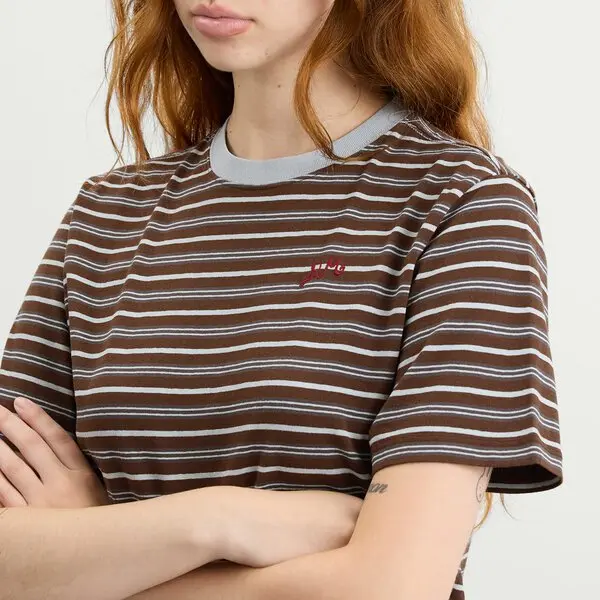 DAMSON MADDER Relaxed Fit Striped T-shirt With Embroidered Branding