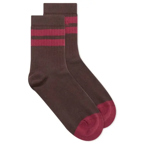 DAMSON MADDER Sporty Calf Socks - Choc
