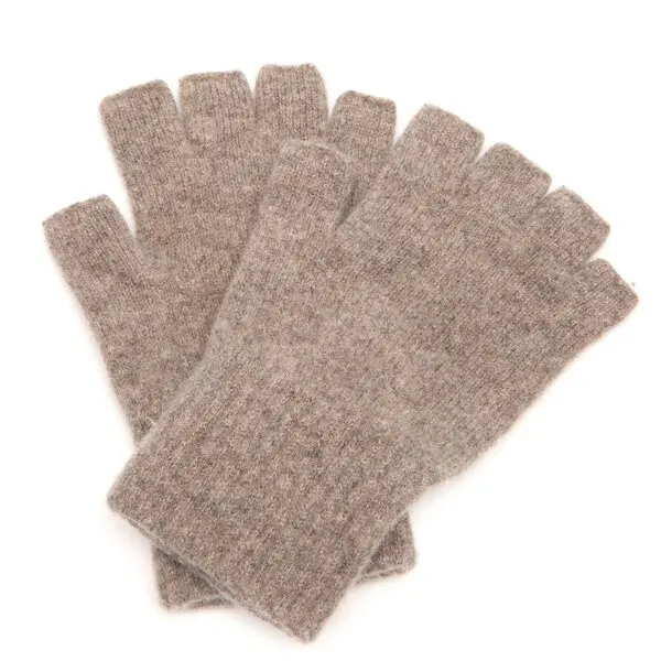 MARGARET HOWELL Lambswool Fingerless Gloves - Mouse