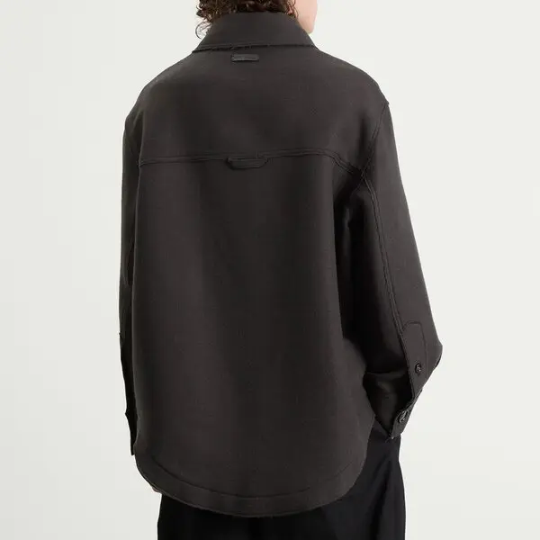 Ami Boiled Wool Gabardine Shirt Jacket - Anthracite