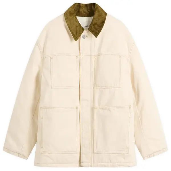 Ami Cotton Twill Worker Jacket - Ecru