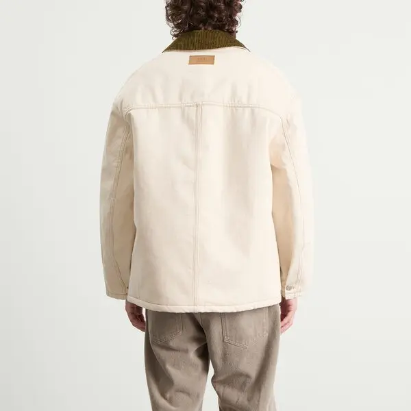 Ami Cotton Twill Worker Jacket - Ecru