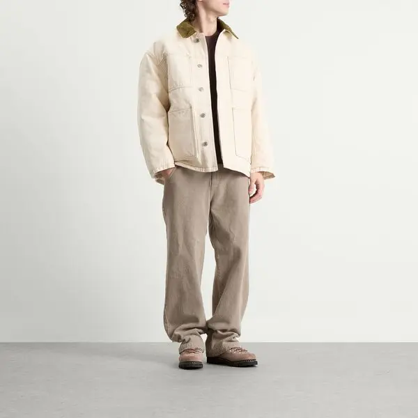 Ami Cotton Twill Worker Jacket - Ecru
