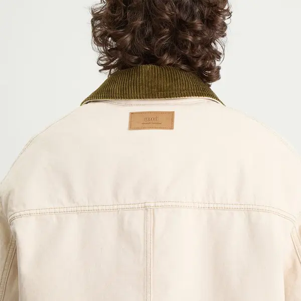 Ami Cotton Twill Worker Jacket - Ecru
