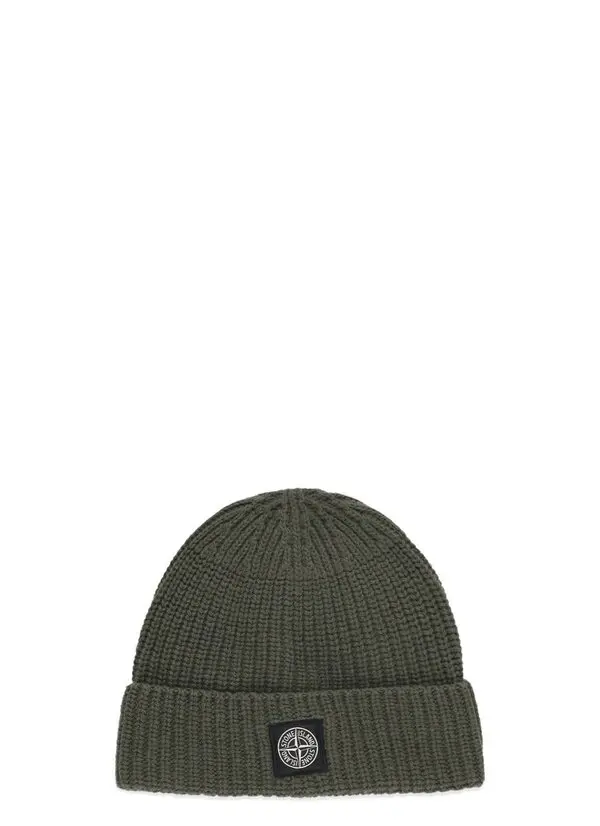 Stone Island Wool Beanie - Green